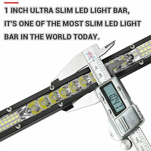 Slim 10inch LED Light Bar Spot Flood Combo Work SUV Boat Offroad ...