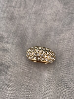 Rhinestone Goldtone Scarf Holder Ring | eBay