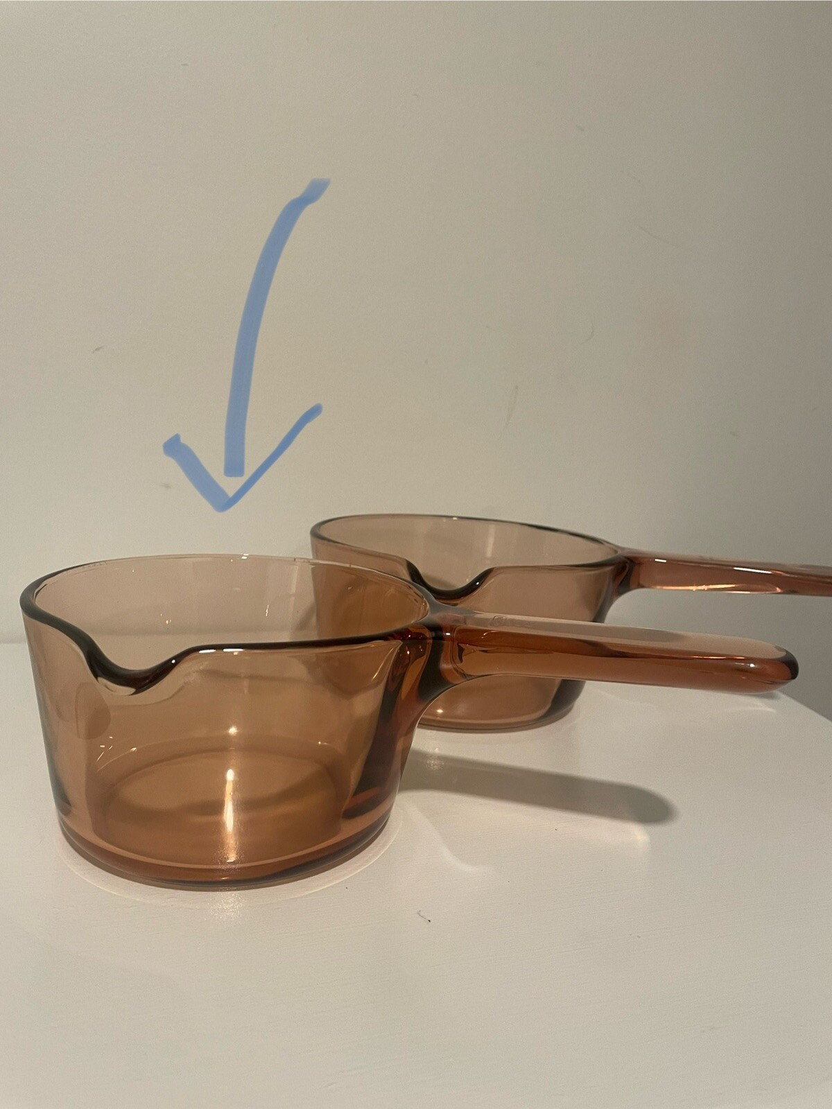 Vintage Corning Vision France Amber Glass Cookware .7L Sauce Pot Pan ...