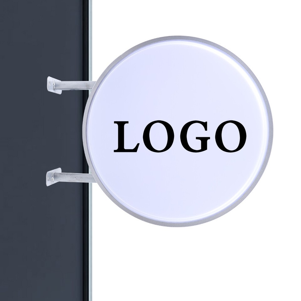 Round LED Light Box Double Sided Advertising Illuminated Projecting ...