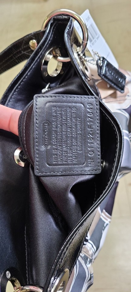 Coach Madison Optic Fabric Print Satin Shoulder Bag F17649 | eBay