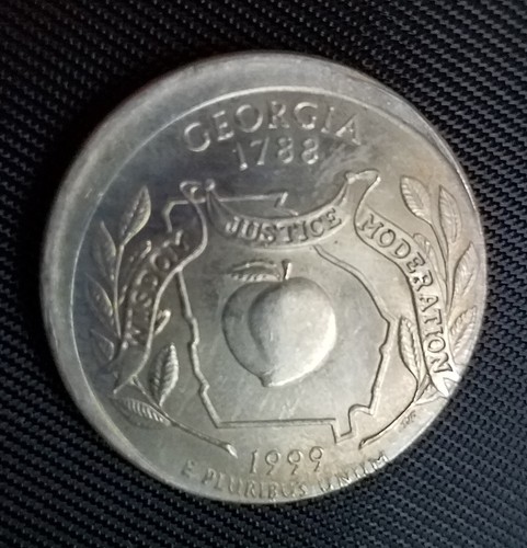 1999 P Georgia State Quarter Error - Off Center Broadstrike | eBay