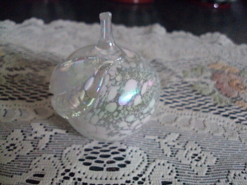 Beautiful Clear & Frosted Iridescent Apple Round Paper Weight | eBay