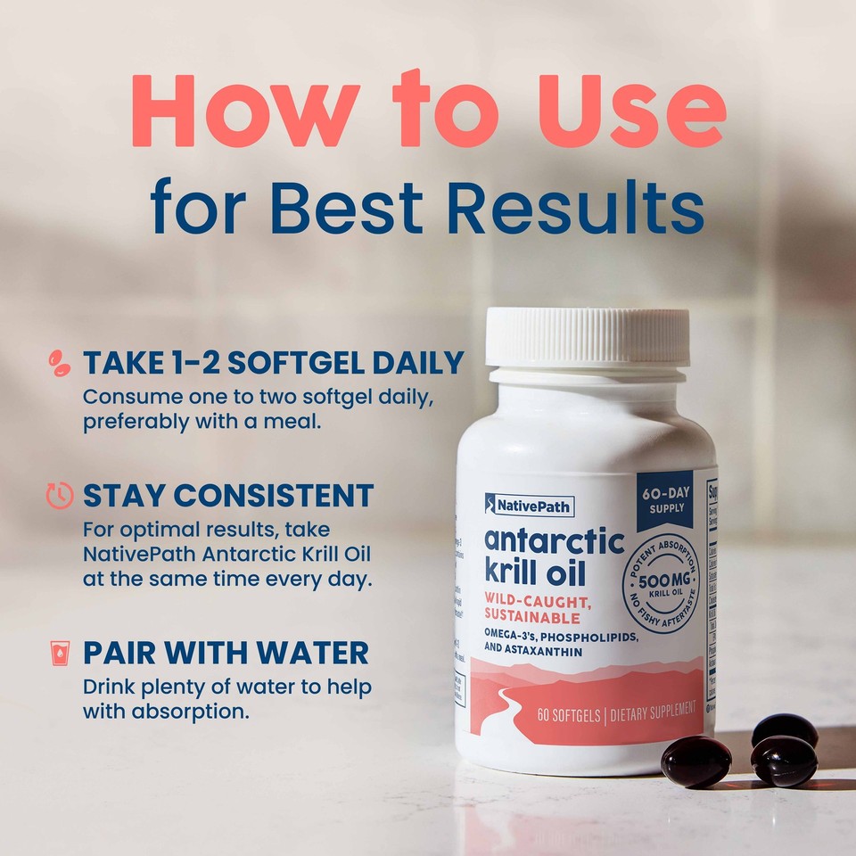 NativePath Antarctic Krill Oil 500mg, High Absorb, Omega-3, EPA+DHA, Astaxanthin | eBay