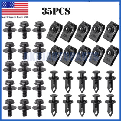 For Ford 35PCS Body Bolts U-nut Clips- M6 Engine Under Cover Splash ...