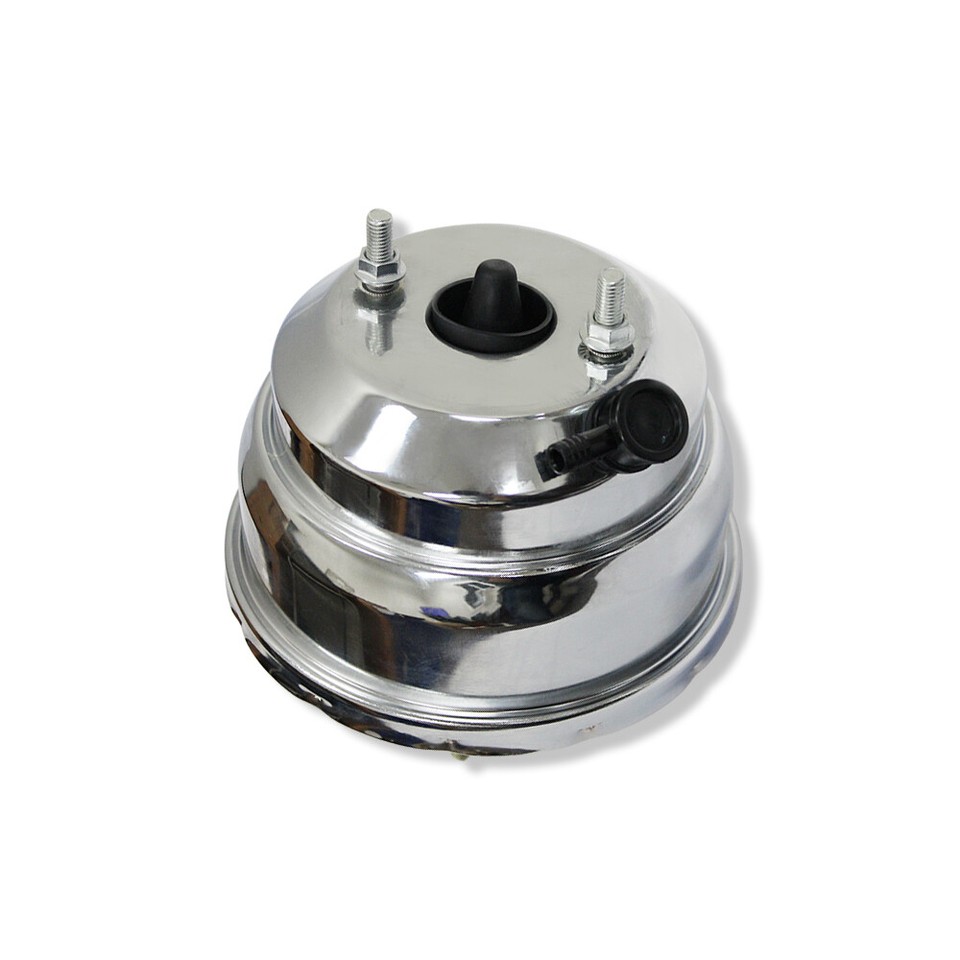 8" Chrome Dual Diaphragm Brake Booster and Chrome Finned Cap Master ...
