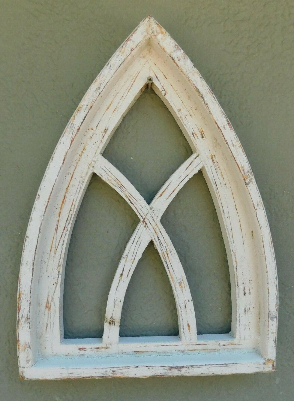 Wooden Antique Style Church WINDOW Frame Primitive Wood Gothic 17 1/2" Shabby | eBay