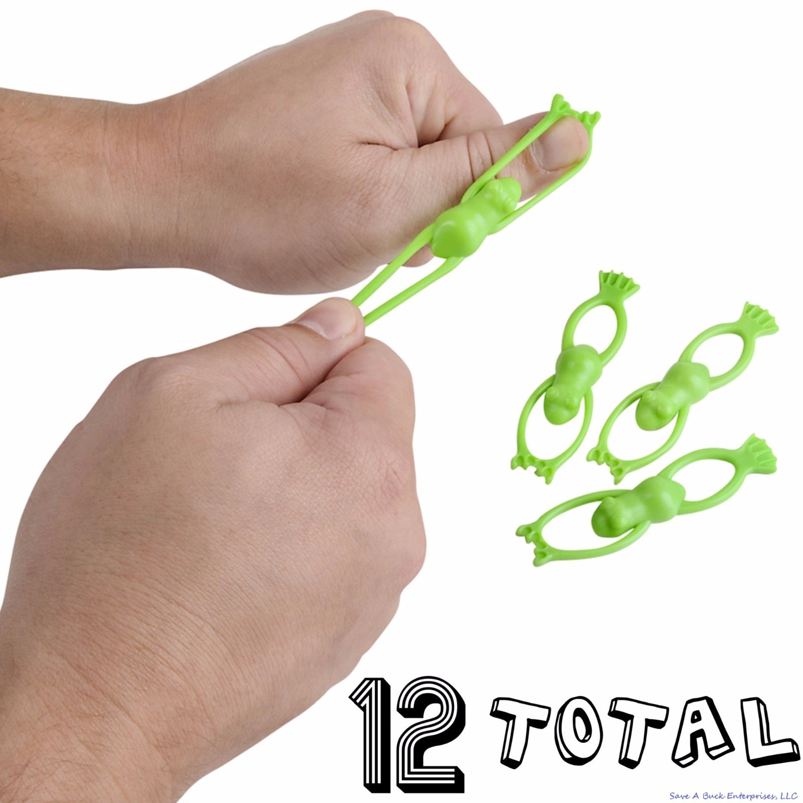 (12) 3.5" STRETCHY FLYING FROG SLINGSHOT - Party Filler Favor Vending ...