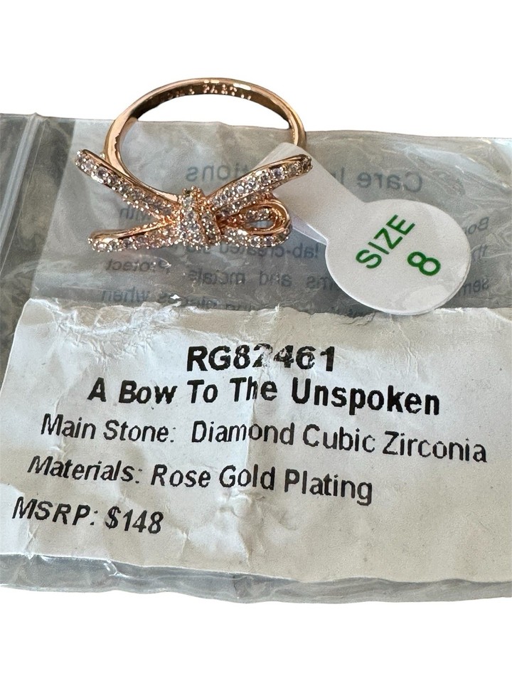 Bomb Party Rose Gold Bow Ring Size 8 A Bow to The Unspoken Rose Gold ...