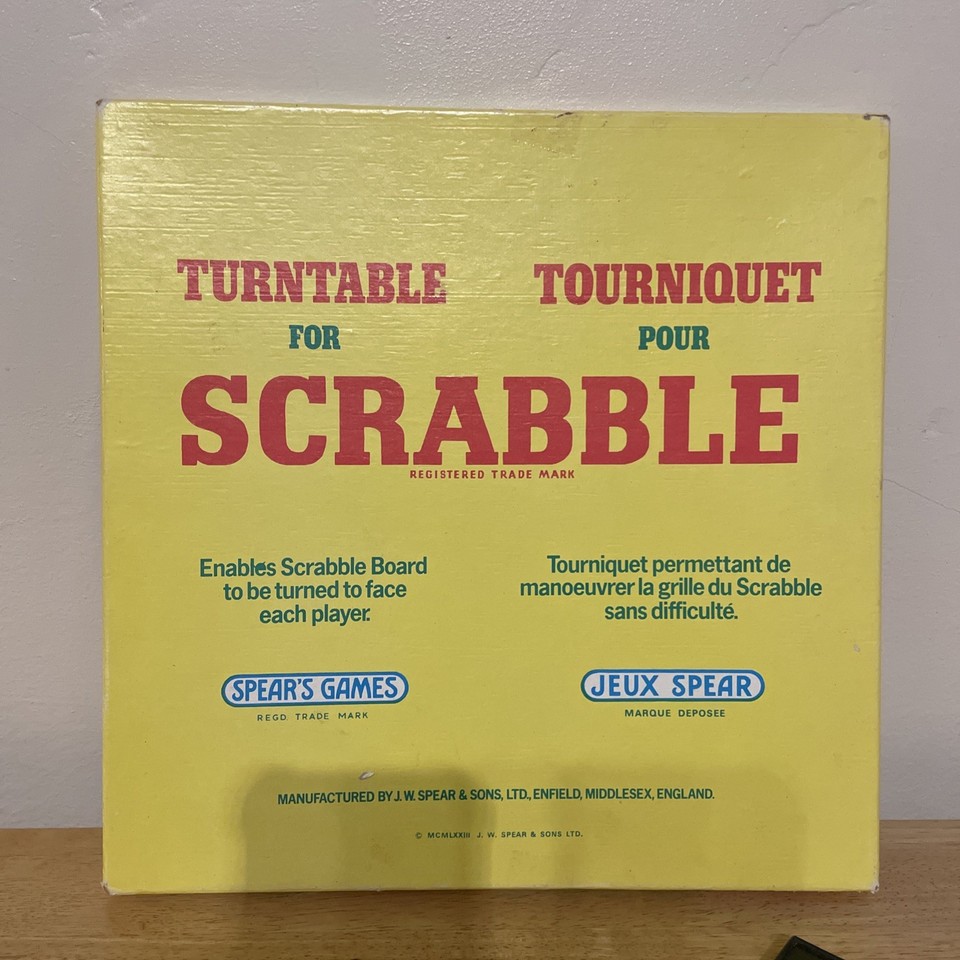 Vintage SCRABBLE TURNTABLE Deluxe Spear’s 1973 BOARD GAME In Original ...