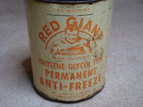 Vintage RED GIANT Anti-Freeze Can 1 gallon tin | eBay