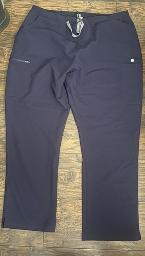 FIGS Yola Scrubs Cargo Pants Women 2XL Navy Blue Elastic Waistband | eBay