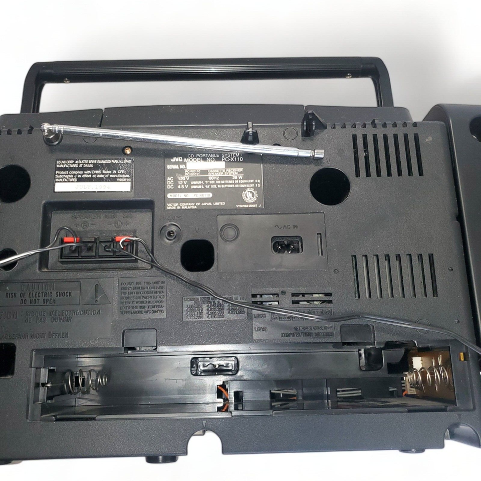 JVC PC-X110 Boombox Portable CD FM AM Dual Cassette VTG 1990 90s Great ...