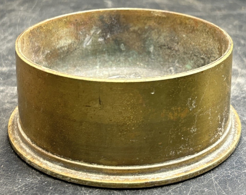 EH Vintage trench art ashtray brass artillery shell casing WW2 1944 3in ...