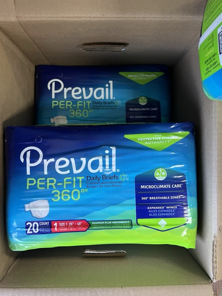 Prevail Per Fit 360 Adult Size 1 Diapers - (4) 20 paks - 80 Total | eBay