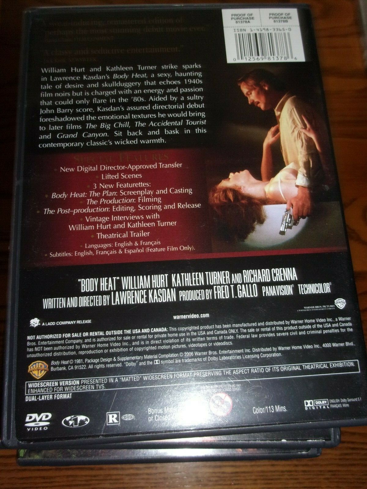 BODY HEAT- DVD- DELUXE EDITION- WATCHED ONCE! | eBay