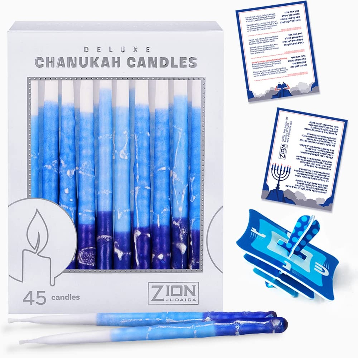 Deluxe Chanukah Candles for Menorah - Decorative Hanukkah Candles Set ...