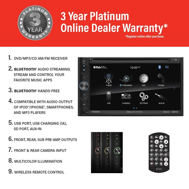 BOSS Audio BV9695B Car DVD Player for sale online | eBay