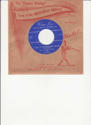 Steve Swedish-Song Of The Milwaukee Braves-Rare 1958 Baseball 45 ...