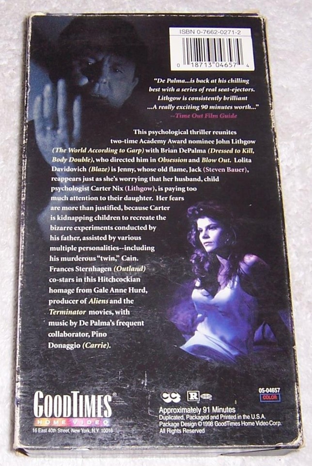 Raising Cain VHS Video John Lithgow Lolita Davidovich | eBay