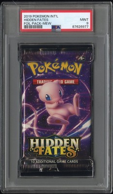 PSA 9 MINT Hidden Fates Booster Pack Mew Art Pokemon 2019 | eBay