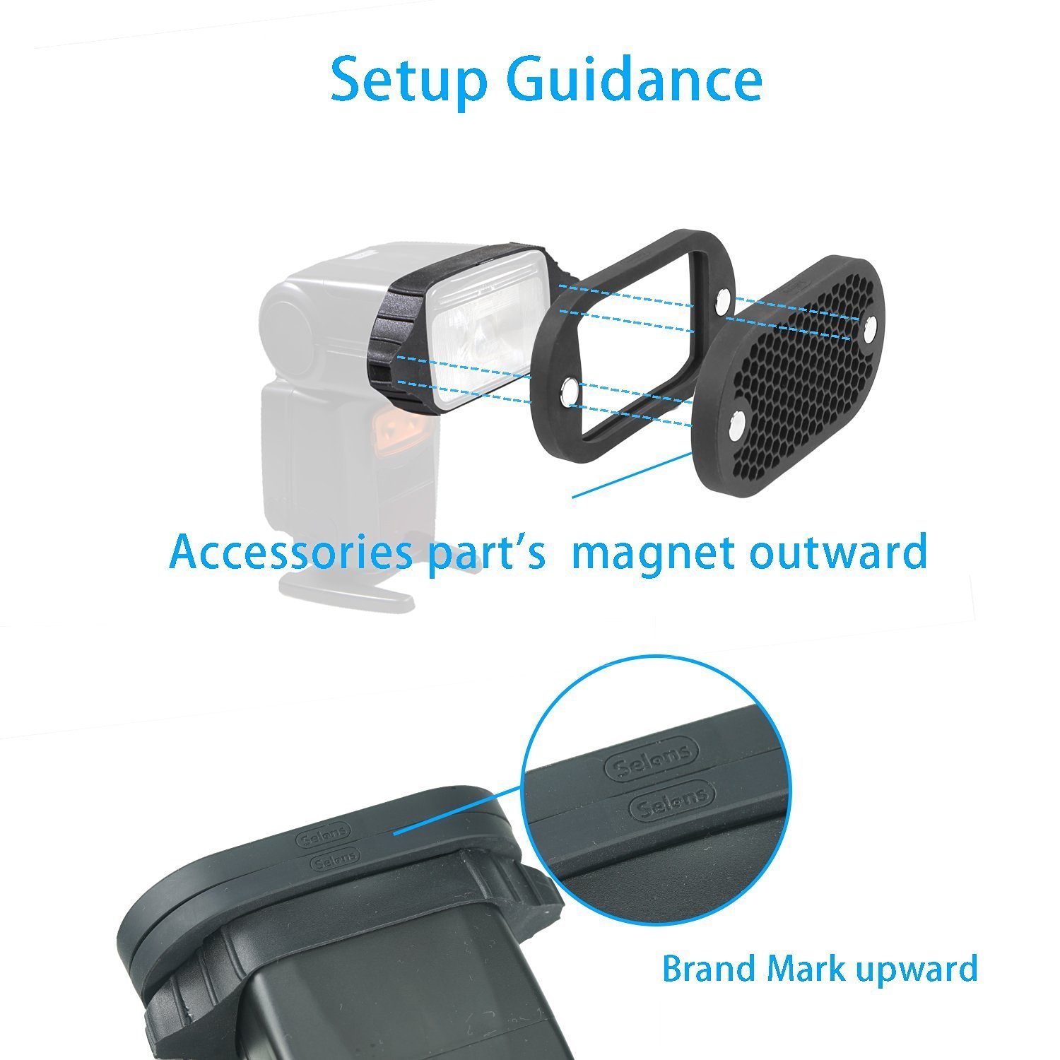 Selens Magnetic Color Gel Filter Flash Modifier Honeycomb Grid Grip ...