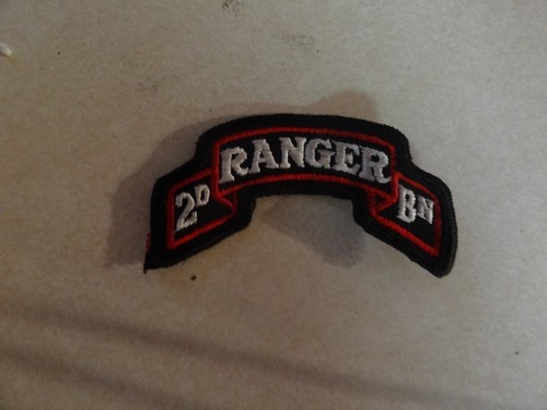 PATCH MILITARY SHOULDER TAB SCROLL 2ND RANGER BATTALION COLORED SEW ON ...