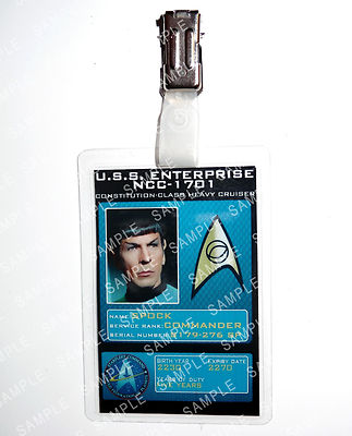 Star Trek Original Series Spock ID Badge TOS Cosplay Costume Gift ...