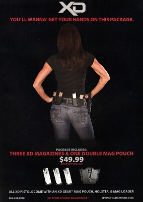 2008 Springfield Armory XD Pistol Magazines & Pouch Original Color Ad ...