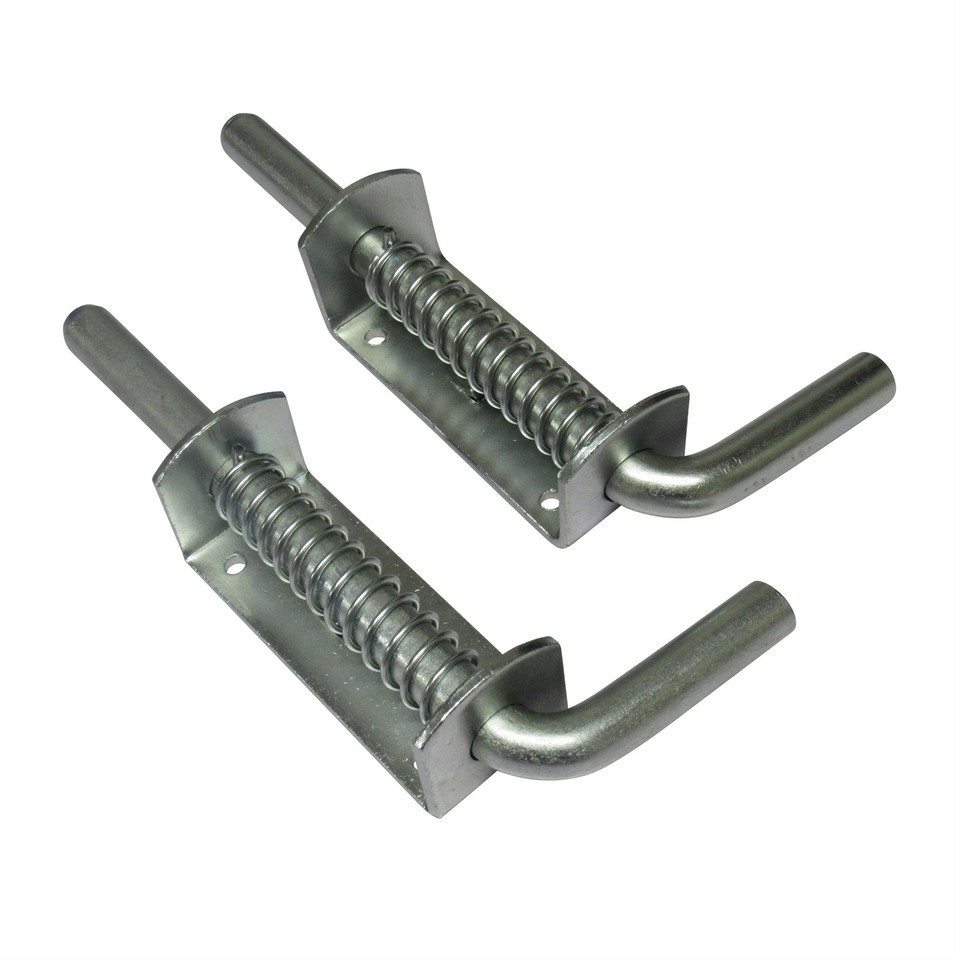 Spring Loaded Shoot Bolts X2 (Zinc Plated Drop Bolt Field Gate Stable ...