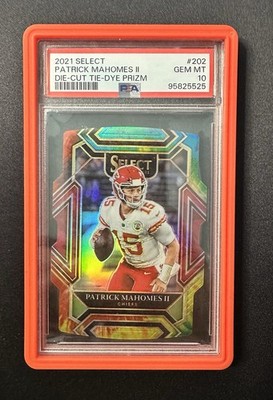 2021 Select Patrick Mahomes Tie-Dye Prizm Die-Cut PSA 10 GEM MT /25 ...