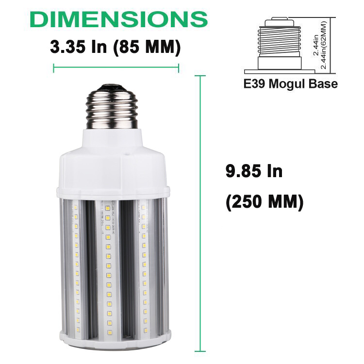 54W 75W 100W 120W LED Bulb Lights Corn Lamp 5000K E39 Base DLC UL ...