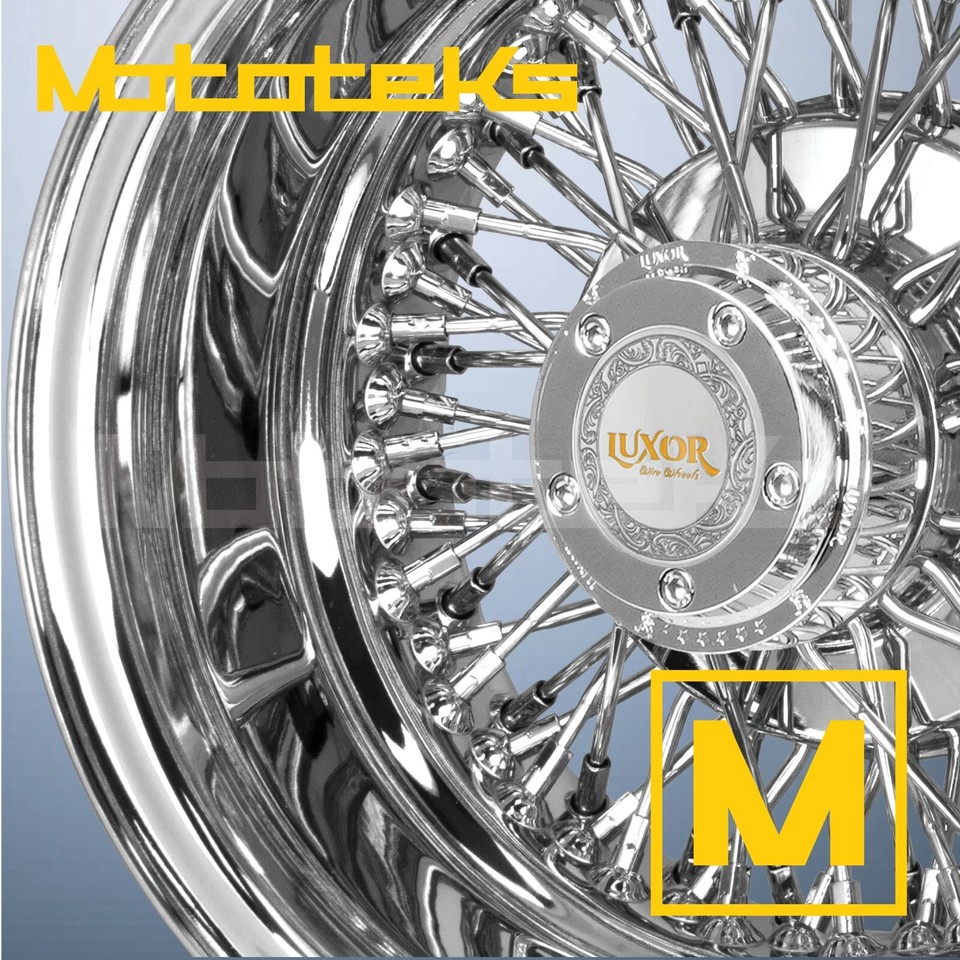 14X6 LUXOR WIRE WHEELS 72 CROSS REV RIM CHROME SINGLE 1 PIECE WHEEL SET ...