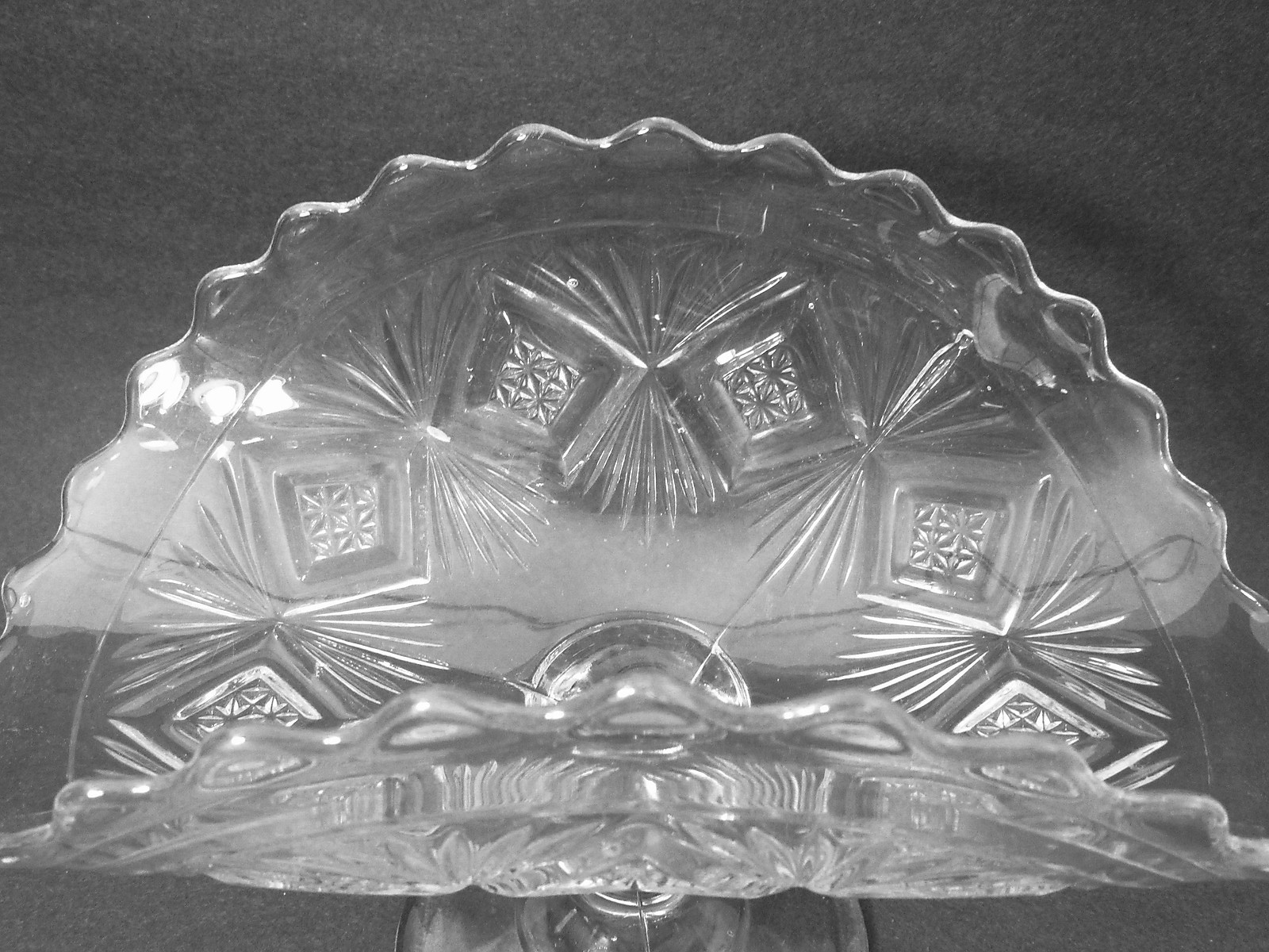 1899 BRYCE GLASS CO - EAPG "SHEAF & DIAMONDS" - FOOTED BANANA STAND ...