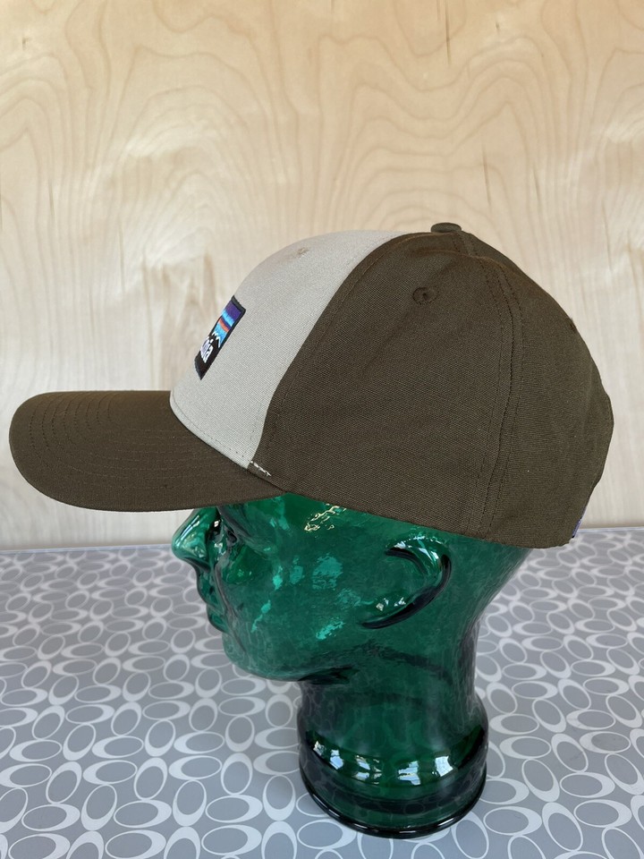 Patagonia P-6 Logo Hat Snapback Mesh Trucker Rare Colors 2 Tone Tan ...