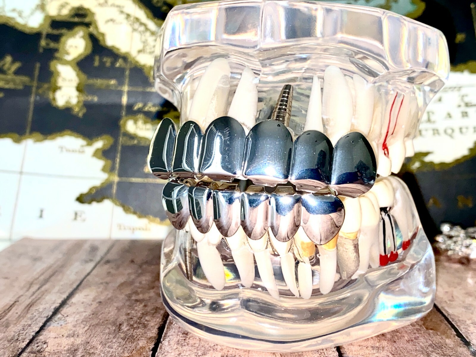 18K Real Gold Finish Custom Slugs Top Bottom GRILLZ Mouth Teeth Set | eBay
