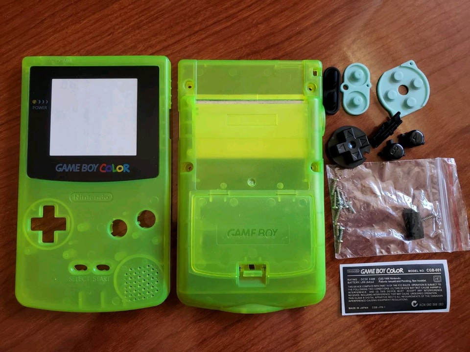 clear neon green Full Housing Shell Case Button for Nintendo Game Boy ...