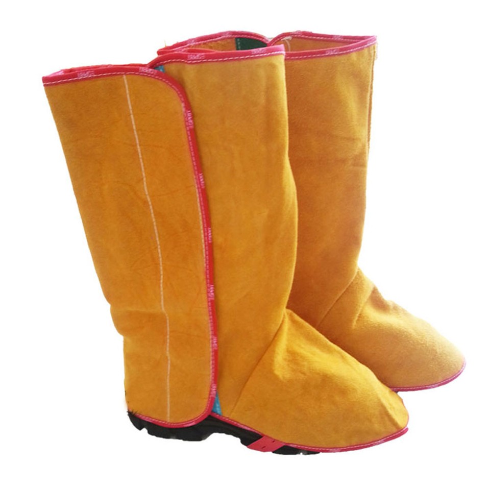 Welding Heat Insulation Protect Leather Aprons Gloves Shoe Cover ...