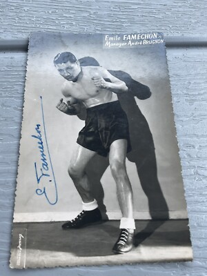 EMILE FAMECHON ~ TOUGH FRENCHMAN ~ 40’s Original Photo 3x5 ️SIGNED | eBay