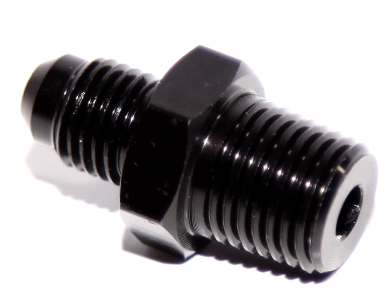 4AN AN-4 TO 1/4NPT Male Thread Aluminum Anodized Fitting Adapter BLACK ...