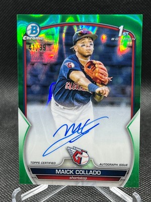 2023 Bowman Chrome MAICK COLLADO GREEN REFRACTOR AUTO 41/99 GUARDIANS ...
