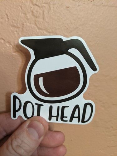 5-pack funny Pot Head pothead coffee sticker 3" waterproof | eBay