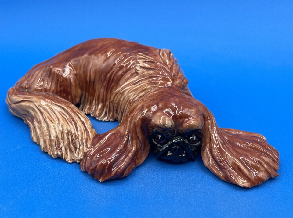 EVE PEARCE, ENGLAND, HAND MADE PORCELAIN PEKINGESE DOG FIGURINE ONE OF ...