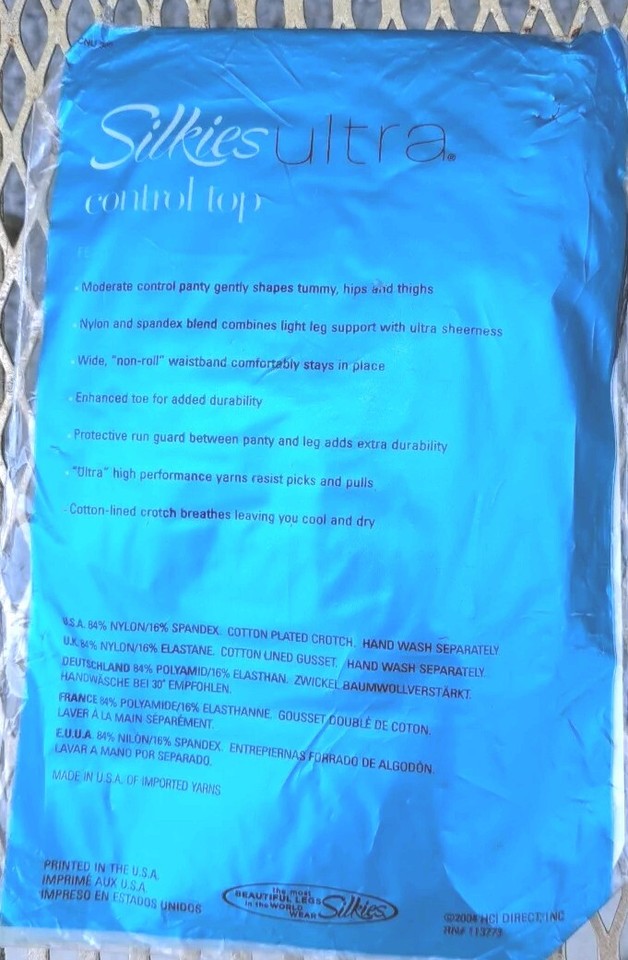 Silkies Ultra Control Top Off Barely Black 030506 Ultra Sheer XL Queen ...