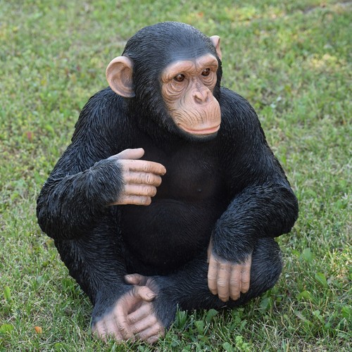 Life Size Sitting Monkey Resin Chimpanzee Garden Statue Home Backyard ...