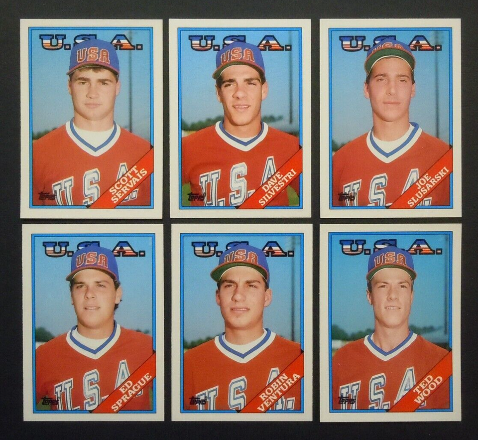 1988 Topps Traded USA Team Set Jim Abbott Robin Ventura Tino Martinez ...
