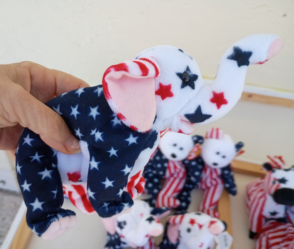 Lot Beanie Babies Patriotic SPANGLE LEFTY RIGHTY LIBERTY NEW w/ TAGS | eBay