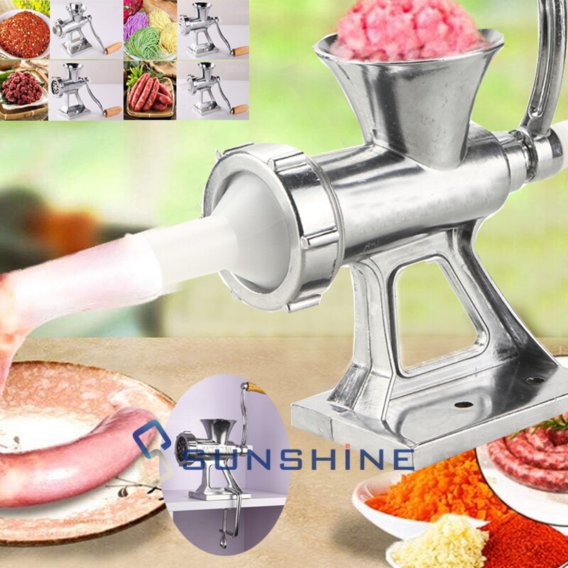 Heavy Duty Table Top Meat Grinder Hand Crank Mincer Sausa Filler Food ...
