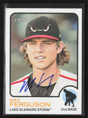 MAX FERGUSON SIGNED AUTOGRAPH 2022 TOPPS HERITAGE MINOR CARD #155 ...