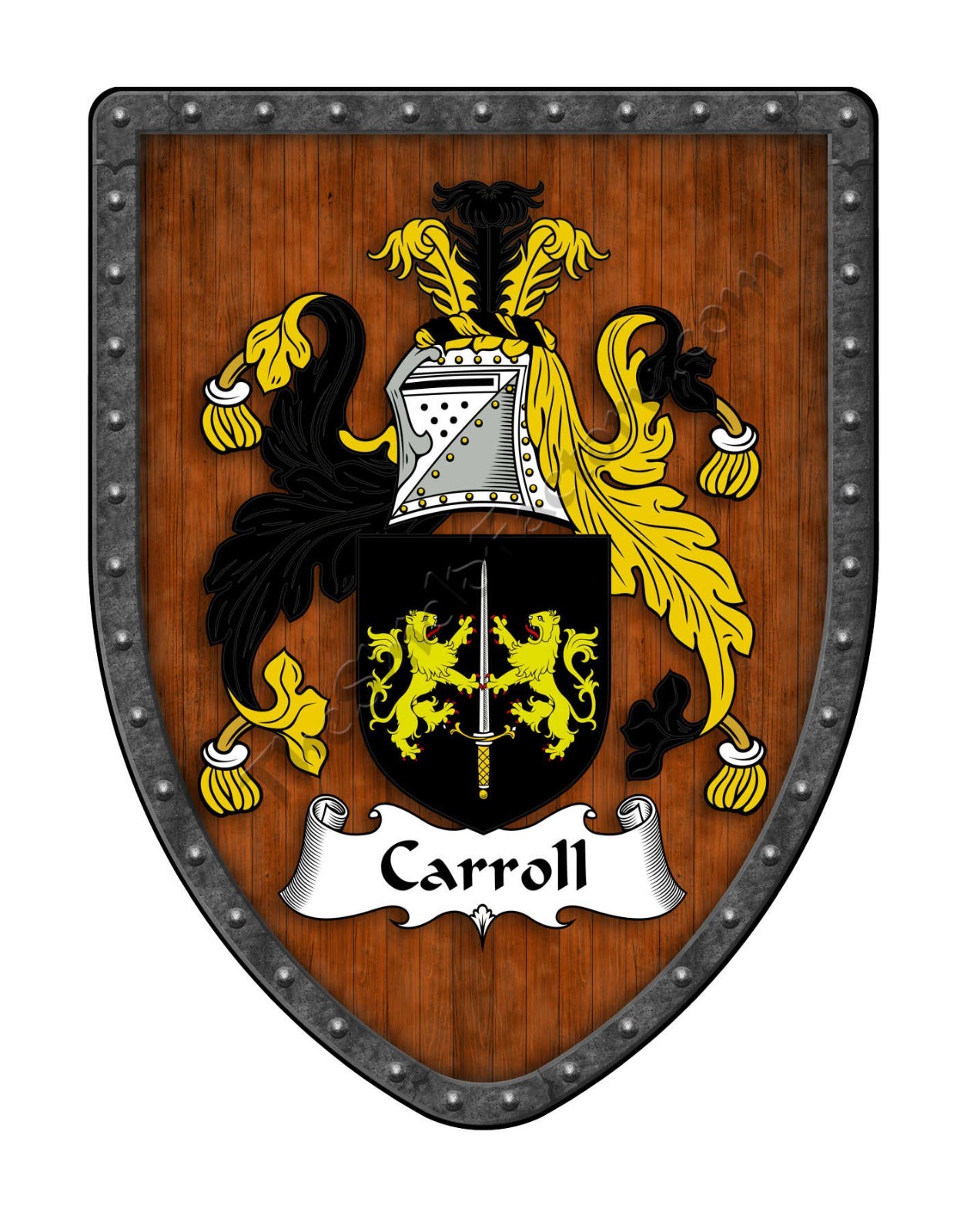 Carroll Custom Coat of Arms Family Crest , Hanging Wall Shield SH503P ...